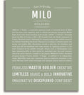 Milo Personalized Name Meaning Art Prints – Name Stories