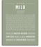 Milo Personalized Name Meaning Art Prints – Name Stories