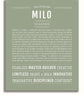 Milo Personalized Name Meaning Art Prints – Name Stories