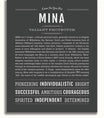 Mina | Name Art Print – Name Stories