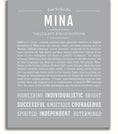 Mina Personalized Name Meaning Art Prints – Name Stories