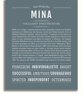 Mina | Name Art Print – Name Stories