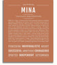 Mina Personalized Name Meaning Art Prints – Name Stories