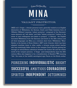 Mina | Name Art Print – Name Stories