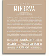 Minerva Personalized Name Meaning Art Prints – Name Stories