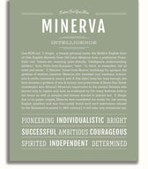 Minerva Personalized Name Meaning Art Prints – Name Stories