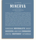Minerva Personalized Name Meaning Art Prints – Name Stories