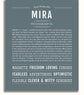 Mira Personalized Name Meaning Art Prints – Name Stories