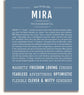 Mira Personalized Name Meaning Art Prints – Name Stories
