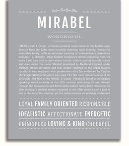 Mirabel | Name Art Print – Name Stories