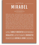 Mirabel Personalized Name Meaning Art Prints – Name Stories