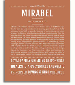 Mirabel | Name Art Print – Name Stories