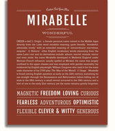 Mirabelle Personalized Name Meaning Art Prints – Name Stories