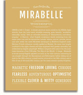 Mirabelle Personalized Name Meaning Art Prints – Name Stories