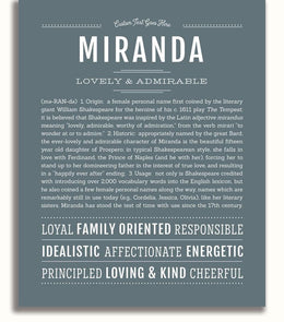 Miranda | Name Art Print – Name Stories