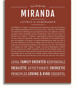 Miranda | Name Art Print – Name Stories