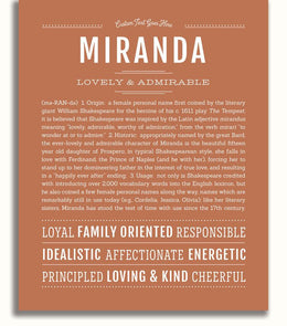 Miranda | Name Art Print – Name Stories