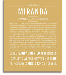 Miranda | Name Art Print – Name Stories