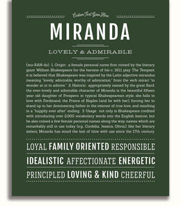 Miranda | Name Art Print – Name Stories