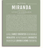 Miranda Personalized Name Meaning Art Prints – Name Stories