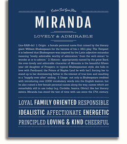 Miranda | Name Art Print – Name Stories