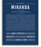Miranda Personalized Name Meaning Art Prints – Name Stories