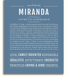 Miranda | Name Art Print – Name Stories