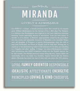 Miranda | Name Art Print – Name Stories