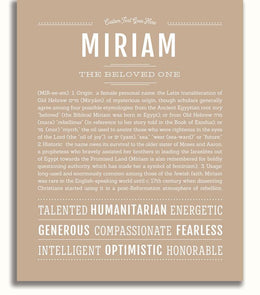 Miriam | Name Art Print – Name Stories