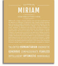 Miriam Personalized Name Meaning Art Prints – Name Stories