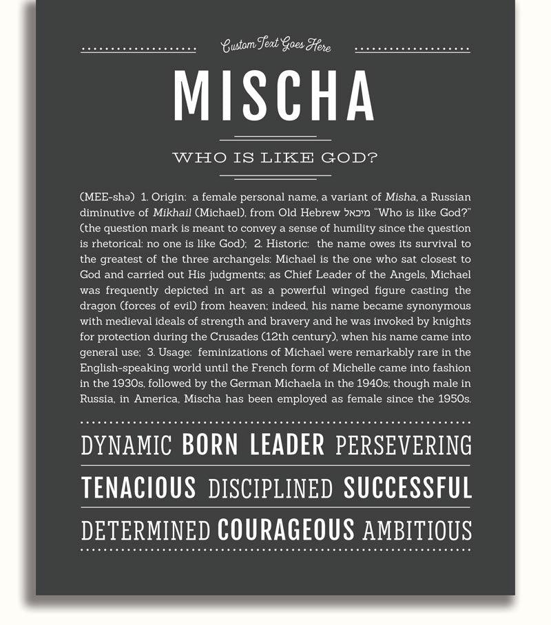 Mischa Personalized Name Meaning Art Prints – Name Stories