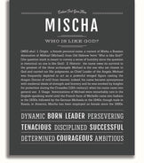 Mischa Personalized Name Meaning Art Prints – Name Stories