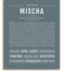 Mischa Personalized Name Meaning Art Prints – Name Stories