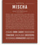 Mischa Personalized Name Meaning Art Prints – Name Stories
