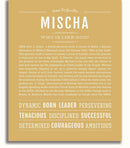Mischa Personalized Name Meaning Art Prints – Name Stories