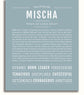 Mischa Personalized Name Meaning Art Prints – Name Stories