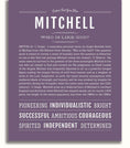 Mitchell | Name Art Print - Personalized Custom Gifts – Name Stories