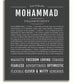 Mohammad Personalized Name Meaning Art Prints – Name Stories