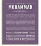 Mohammad Personalized Name Meaning Art Prints – Name Stories