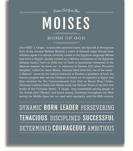 Moises Personalized Name Meaning Art Prints – Name Stories