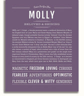 Molly Personalized Name Meaning Art Prints – Name Stories