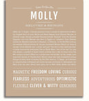 Molly Personalized Name Meaning Art Prints – Name Stories