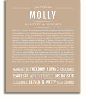 Molly Personalized Name Meaning Art Prints – Name Stories