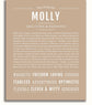Molly Personalized Name Meaning Art Prints – Name Stories