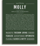 Molly Personalized Name Meaning Art Prints – Name Stories