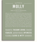 Molly Personalized Name Meaning Art Prints – Name Stories