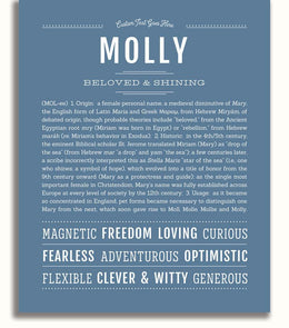 Molly | Name Art Print - Personalized Custom Gifts – Name Stories