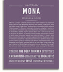 Mona | Name Art Print – Name Stories