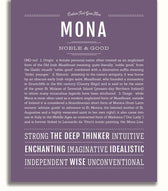 Mona | Name Art Print - Personalized Custom Gifts – Name Stories