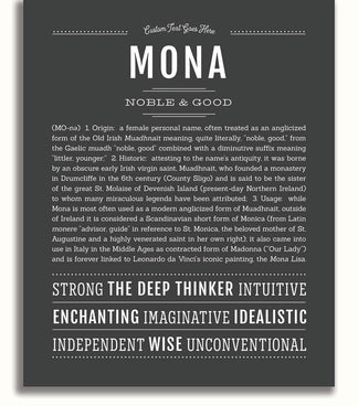 Mona | Name Art Print – Name Stories